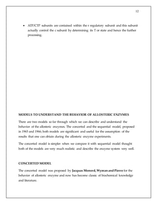 Alosteric enzymes by arooj arshad | DOCX