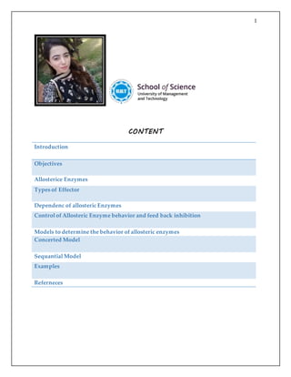 Alosteric enzymes by arooj arshad | DOCX