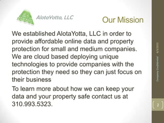 Alota yotta products and services | PPTX