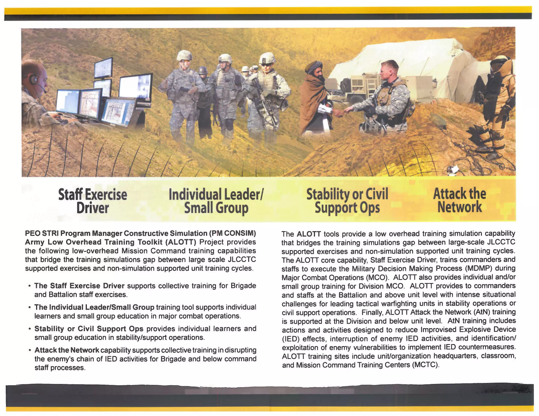Army Low Overhead Training Toolkit (ALOTT) | PDF