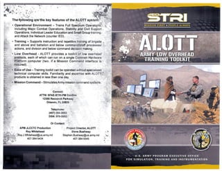 Army Low Overhead Training Toolkit (ALOTT) | PDF