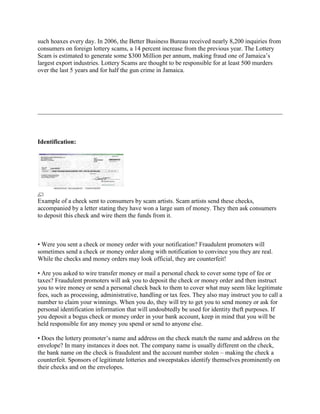 cian A lottery scam | DOCX | Phone Services | Home Utilities