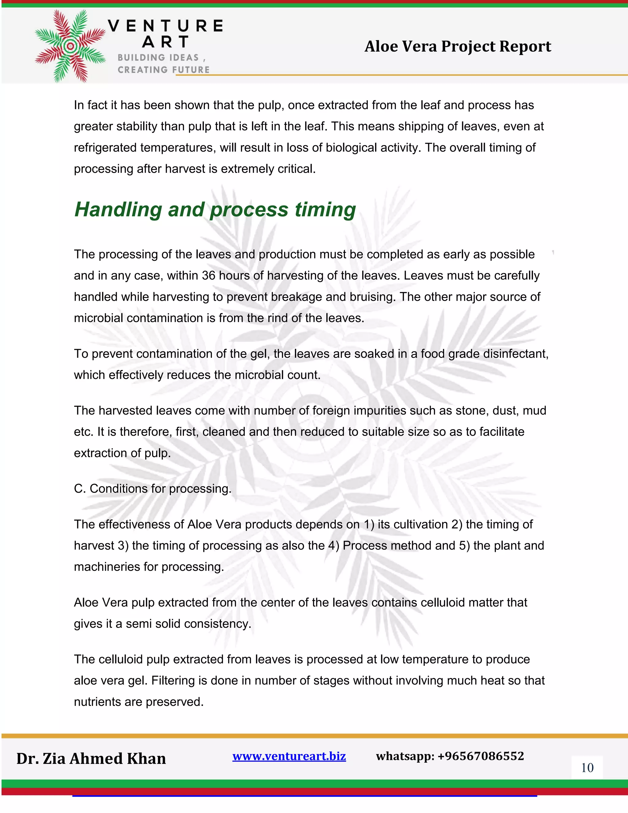 Project Report Aloe Vera | PDF