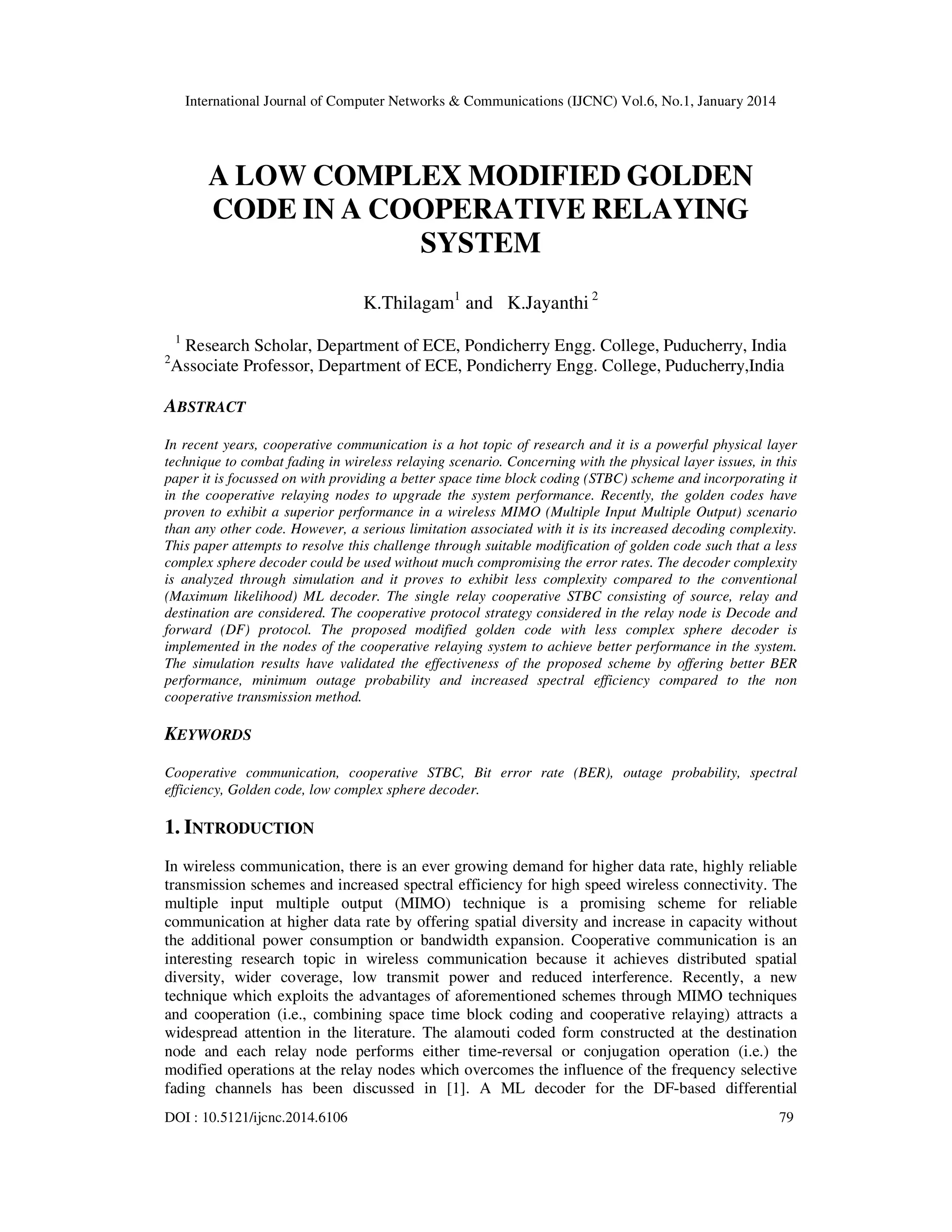 A low complex modified golden | PDF