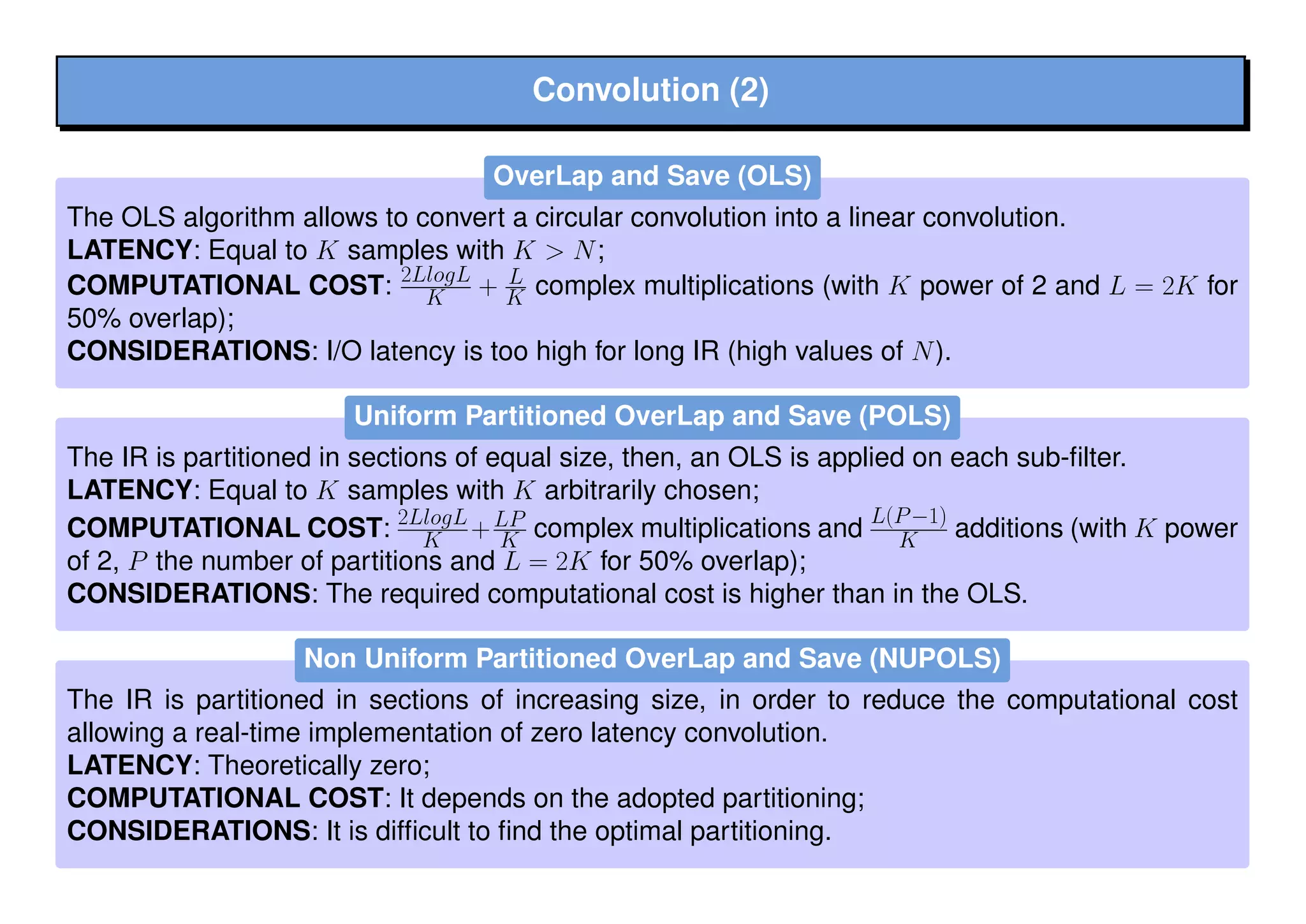 A Low Latency Implementation Of A Non Uniform Partitioned Overlap And Save Algorithm For Real 