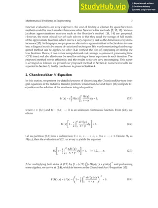 A Low Memory Solver For Integral Equations Of Chandrasekhar Type In The Radiative Transfer ...