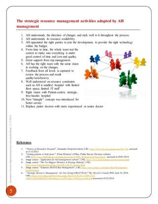 Enterprise System Implementation at Alexandra Hospital . | DOCX