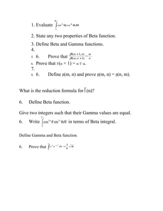 Gamma & Beta functions | DOC