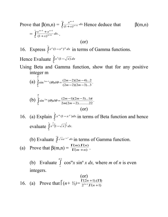 Gamma & Beta functions | DOC | Physics | Science