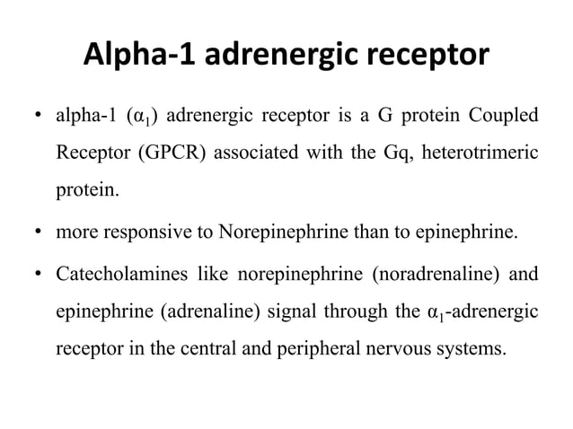 Alpha 1 adrenergic receptor | PPTX | Endocrine and Metabolic Diseases ...