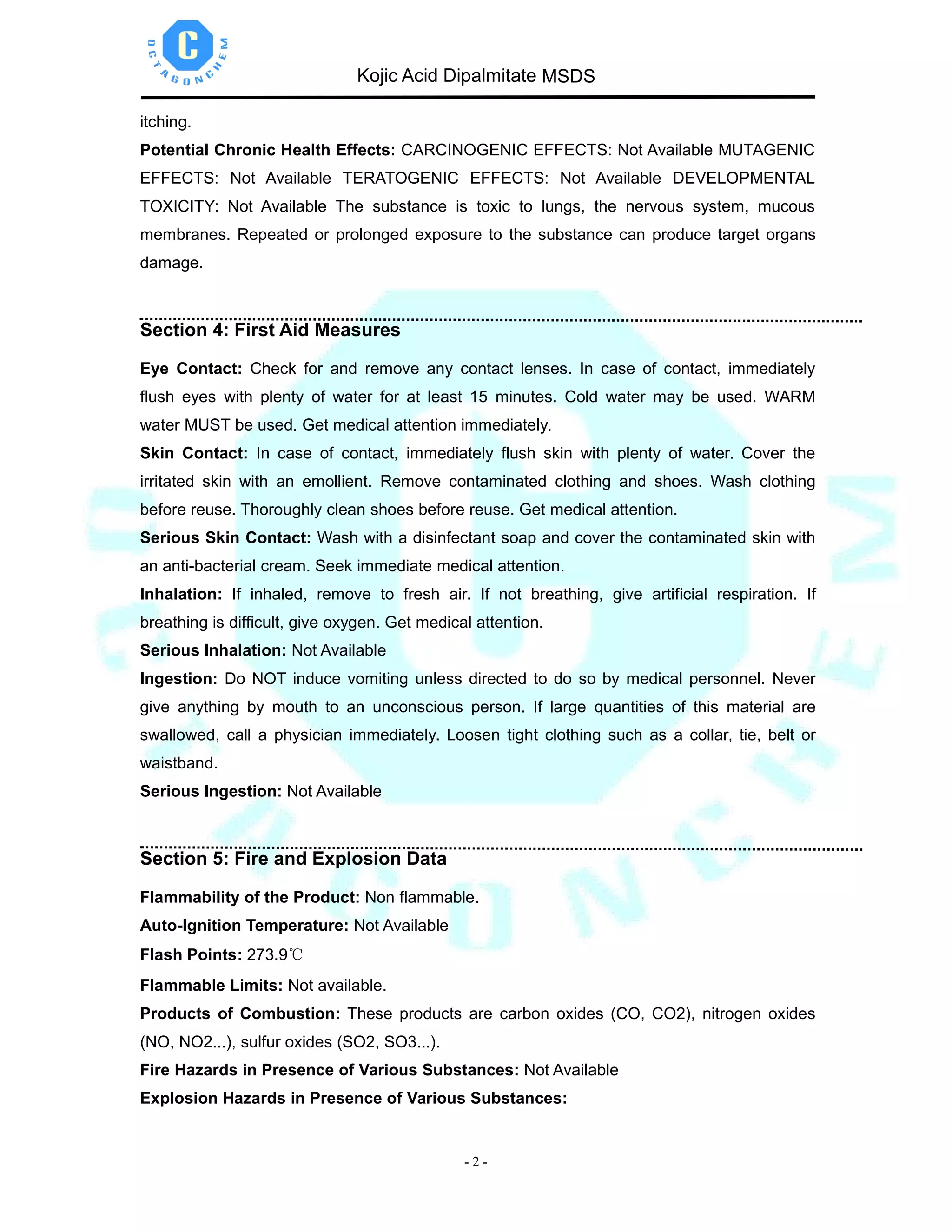 Kojic acid dipalmitate msds | PDF