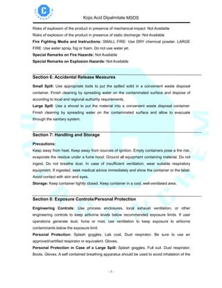 Kojic acid dipalmitate msds | PDF