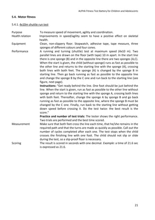Alpha fitness test manual for children-adolescents | PDF