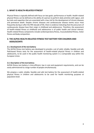 Alpha fitness test manual for children-adolescents | PDF