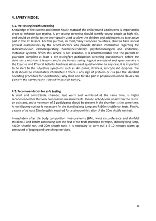 Alpha fitness test manual for children-adolescents | PDF