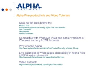 Alpha Five Version 8 - Rapid tool to build Web & Desktop DB ...