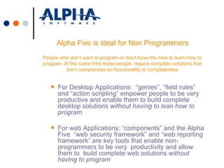 Alpha Five Version 8 - Rapid tool to build Web & Desktop DB ...