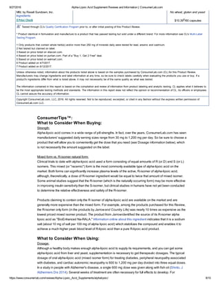 Alpha lipoic acid supplement reviews and information consumer-lab | PDF