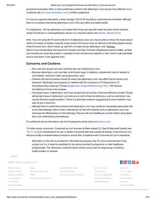 Alpha lipoic acid supplement reviews and information consumer-lab | PDF