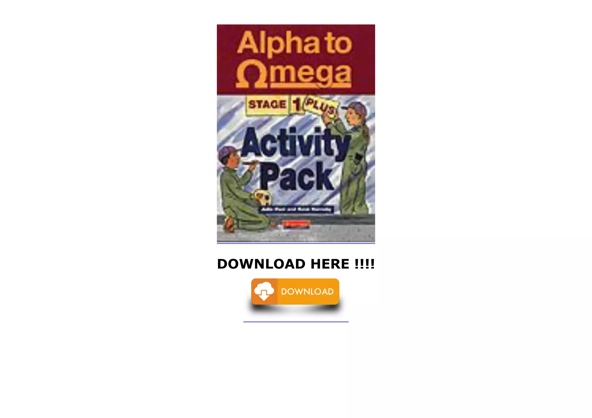 Alpha to Omega Stage One plus Activity Pack: A. to Z. of Teaching ...