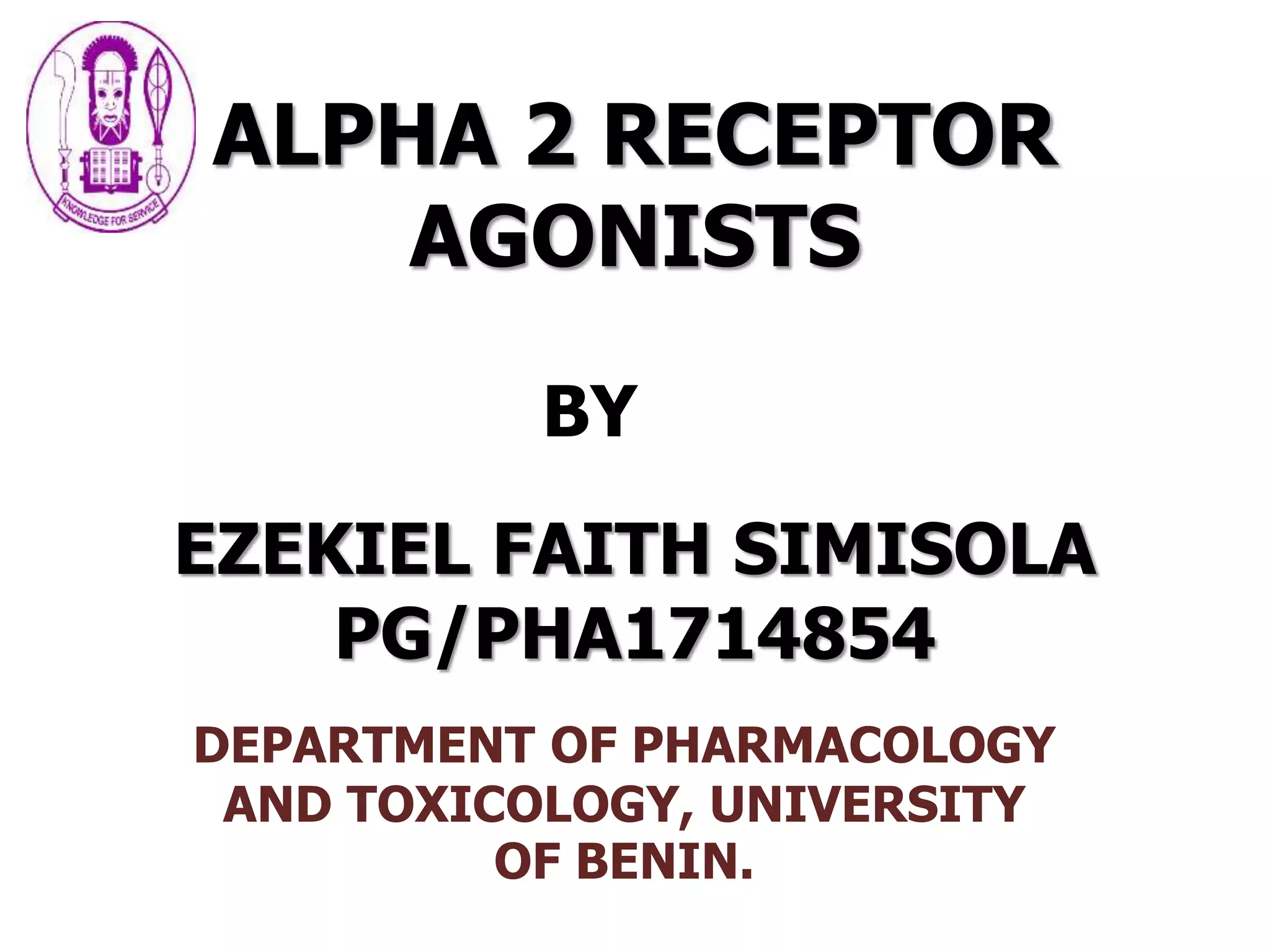 Alpha 2 receptor agonist .pptx | Heart and Cardiovascular Diseases ...