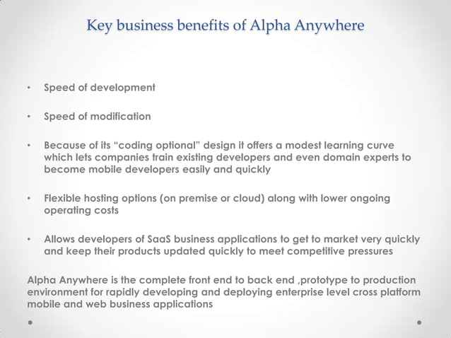 Alpha Anywhere - For Building Enterprise-class Mobile and Web apps Fast ...