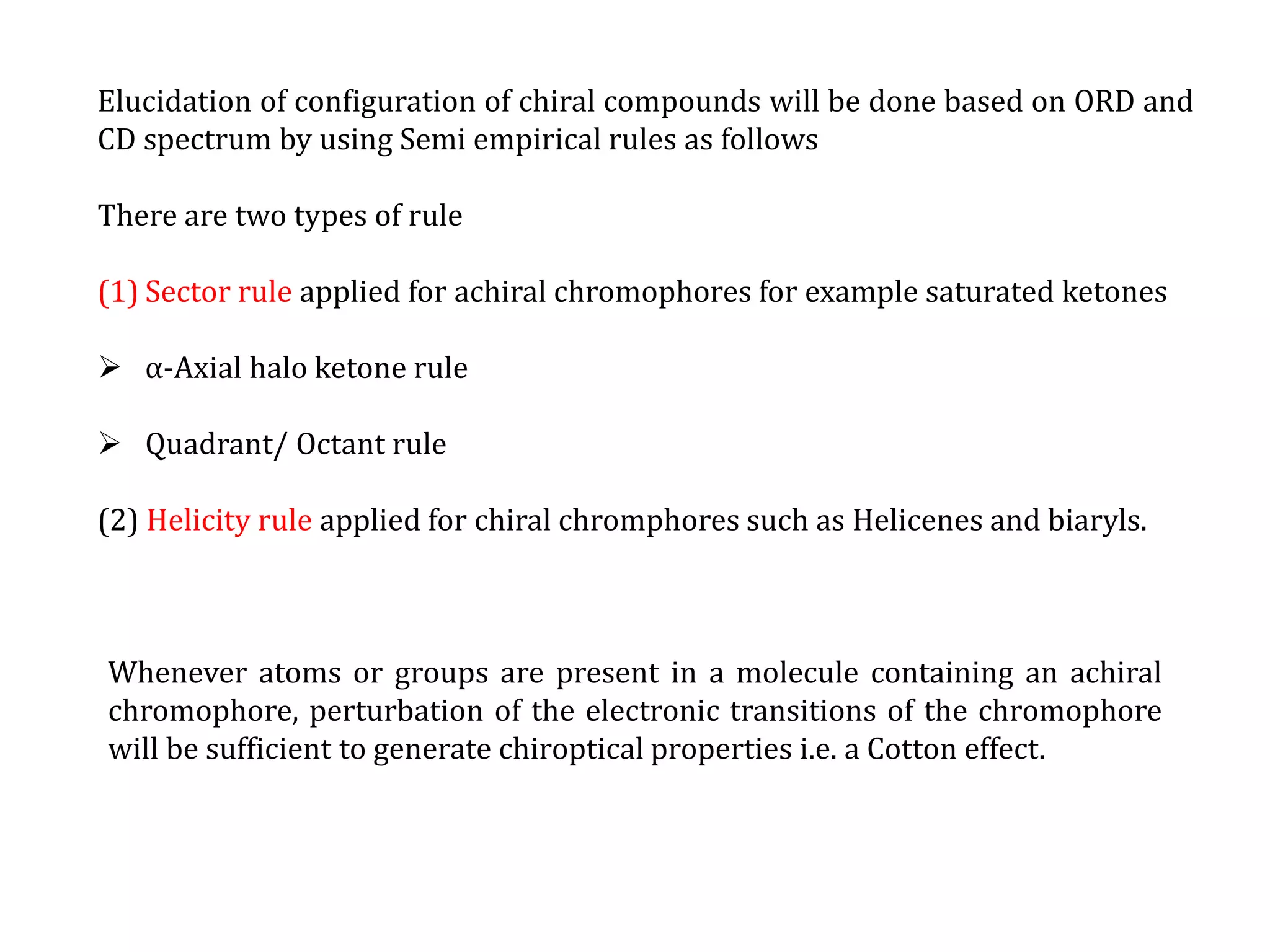 Alpha axial haloketone rule and octant rule | PPTX