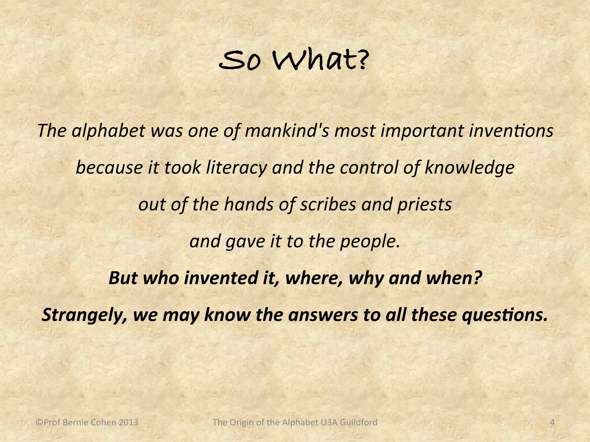 The Origin of the Alphabet | PDF