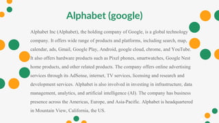 Alphabet | PPTX | Operating Systems | Computer Software and Applications