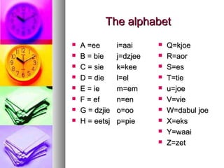 Alphabet days-months-the clock | PPT