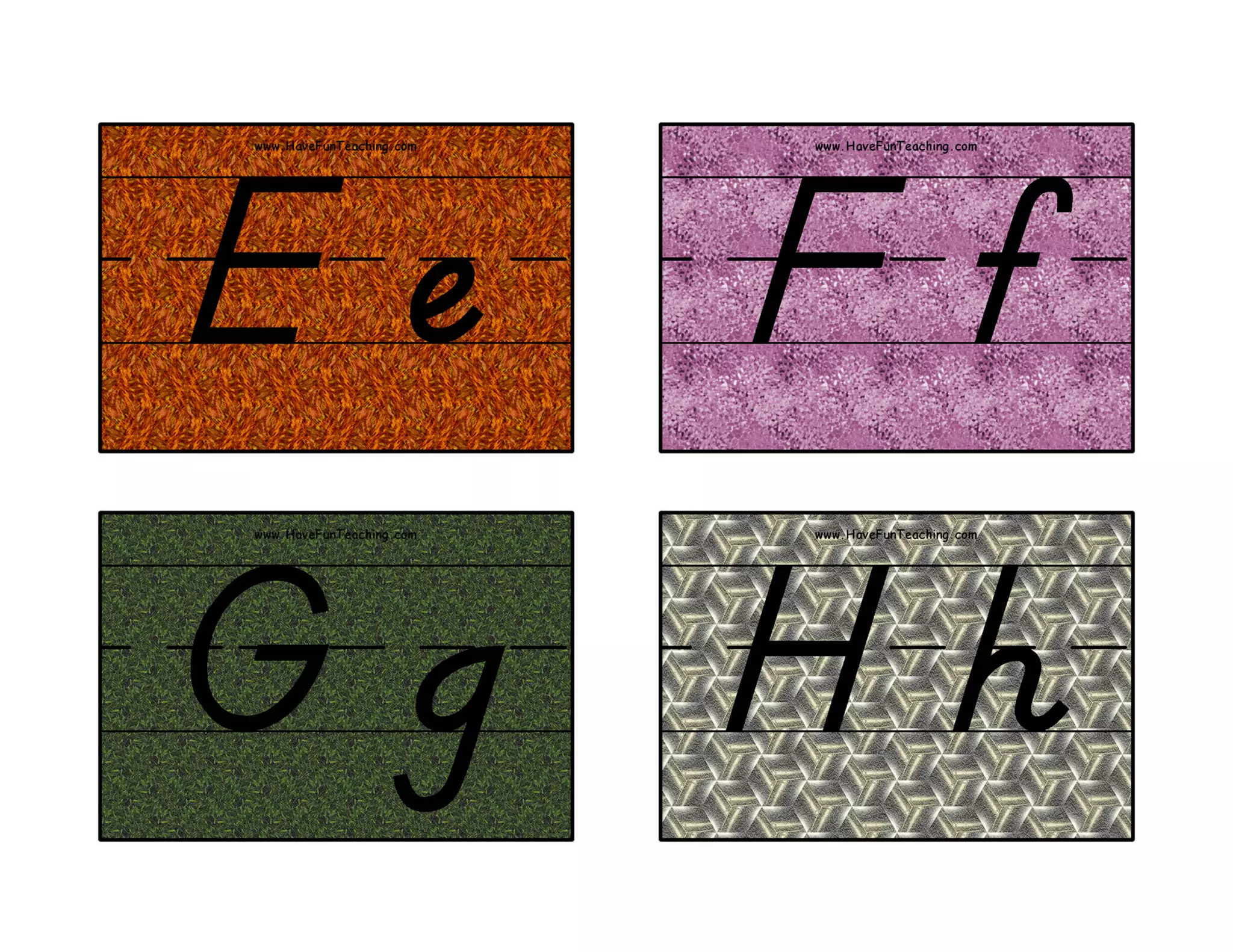 Alphabet flash-cards-dnealian-color | PPT