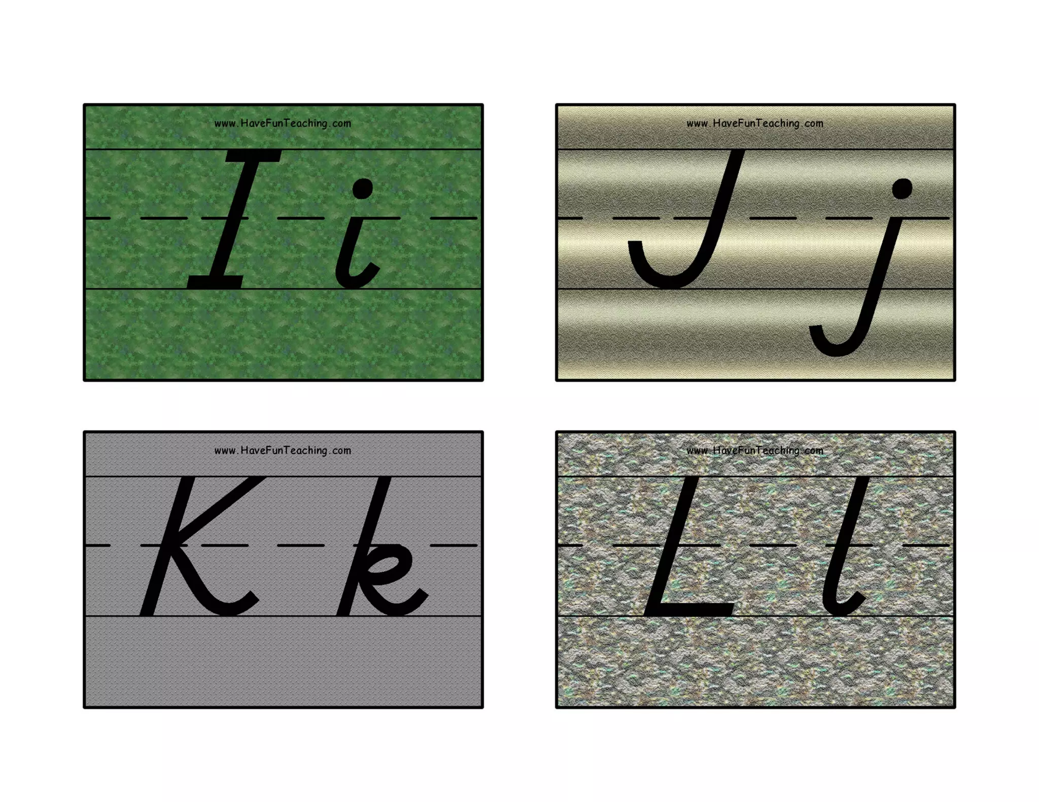 Alphabet flash-cards-dnealian-color | PPT