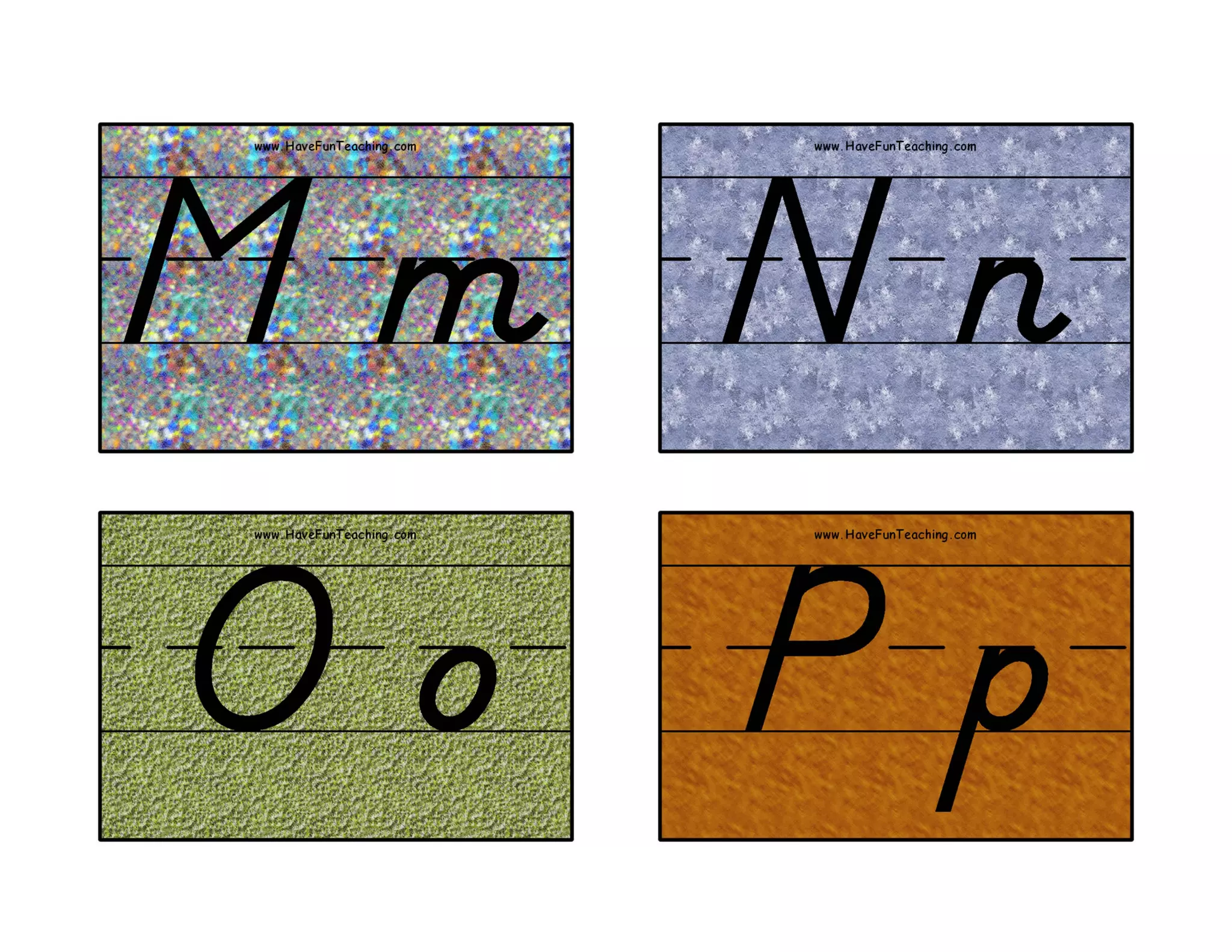 Alphabet flash-cards-dnealian-color | PPT