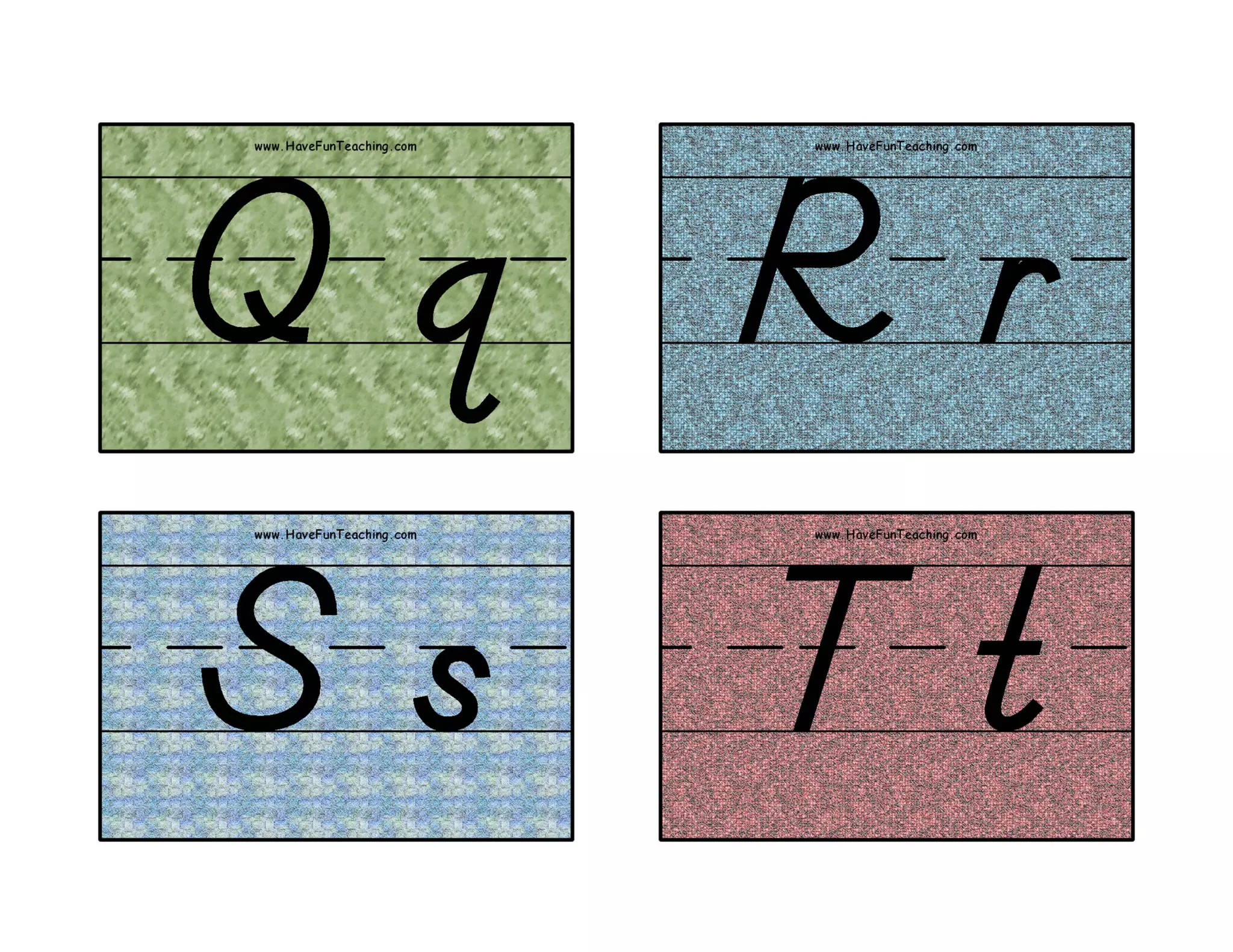 Alphabet flash-cards-dnealian-color | PPT