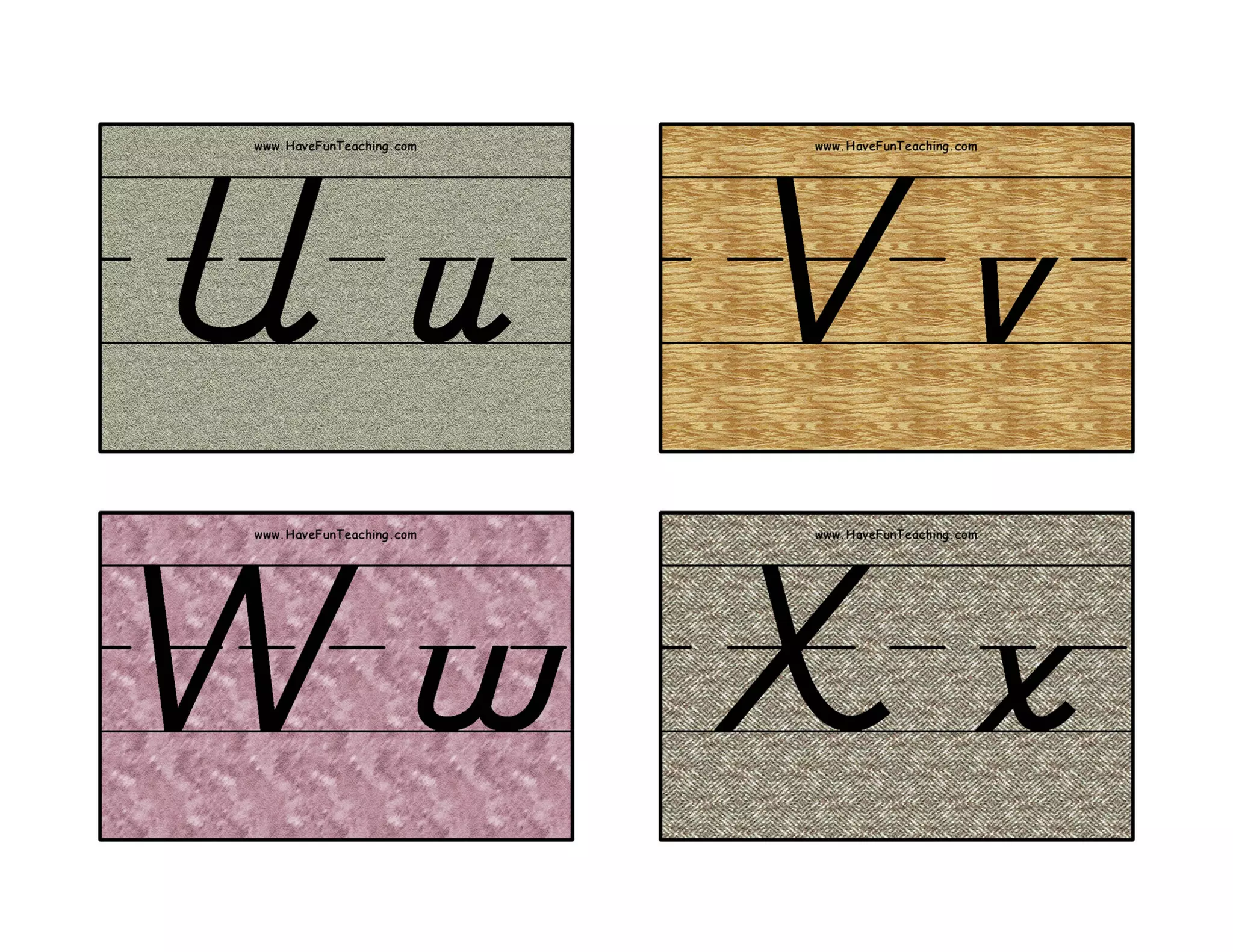 Alphabet flash-cards-dnealian-color | PPT