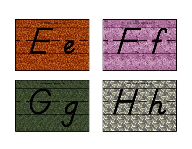 Alphabet flash-cards-dnealian-color | PPT