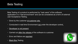 Alpha beta and acceptance testing | PPTX