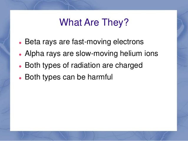 Alpha beta and gamma particles