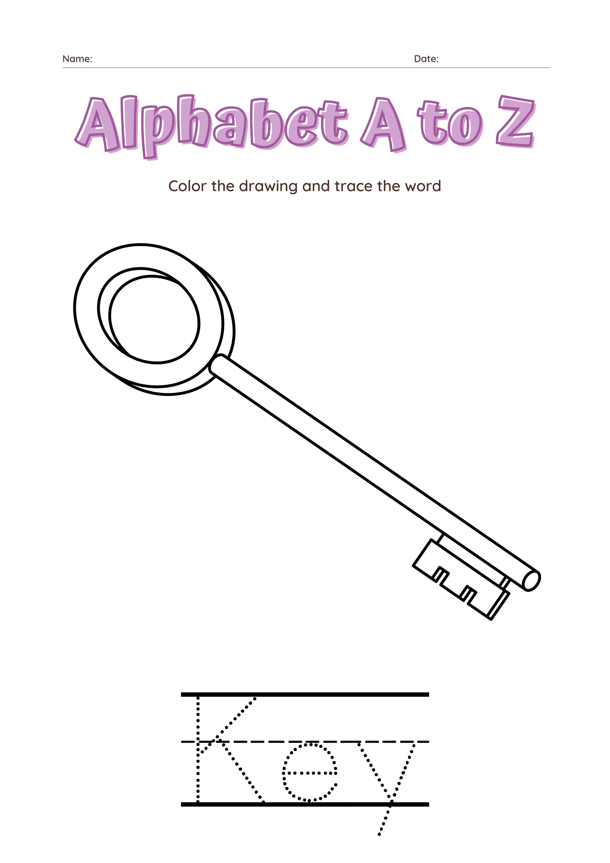 Alphabet A to Z Coloring Worksheet Set.pdf