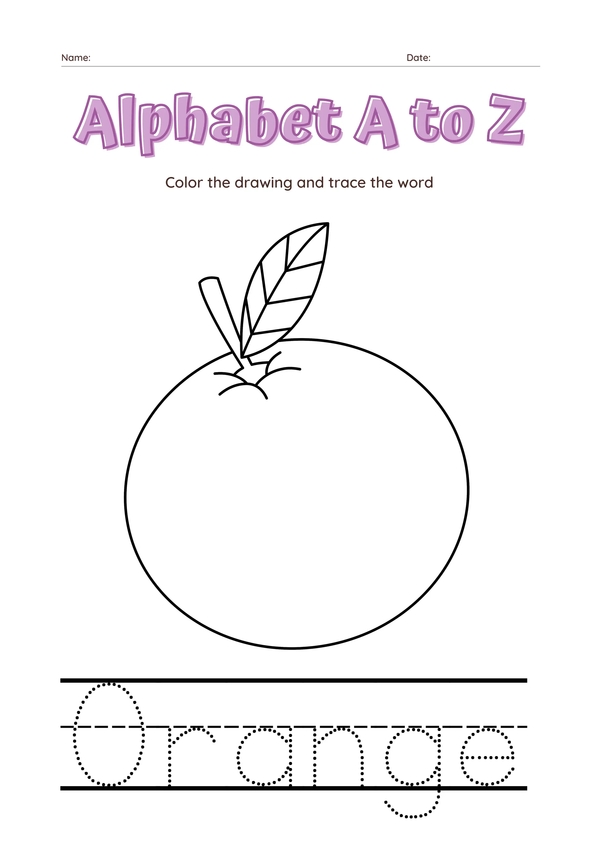 Alphabet A to Z Coloring Worksheet Set.pdf
