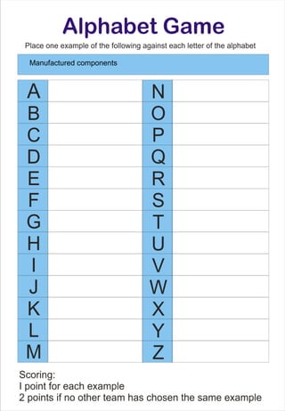Alphabet games | PDF
