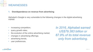 Alphabet (Google) SWOT analysis 2017 | PPT