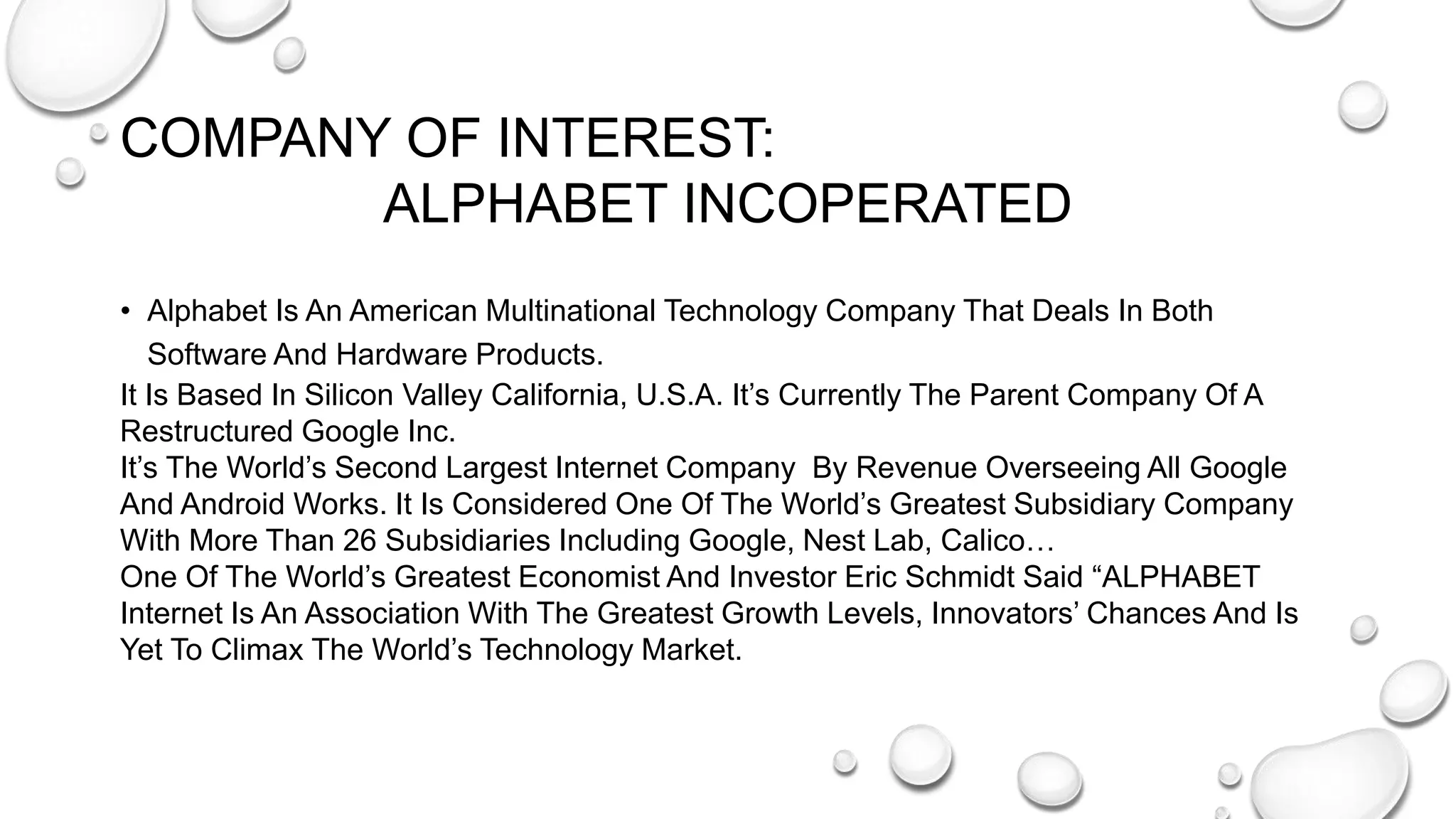 Alphabet Inc. presentation of market strategies | PPTX