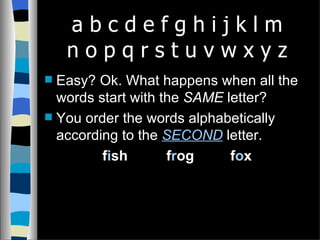 Alphabetical order | PPT