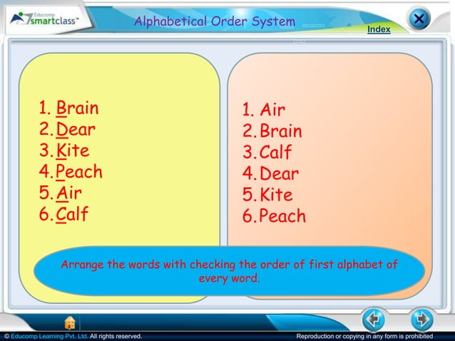 Alphabetical order concept | PPT