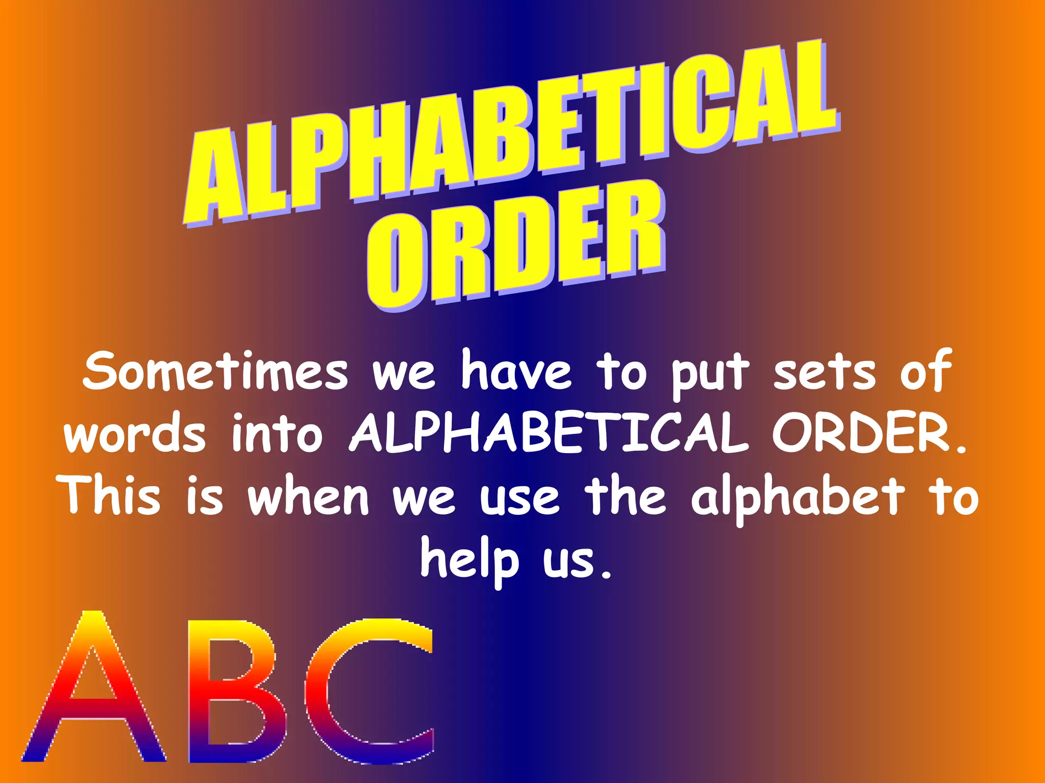 Alphabetical order | PPT