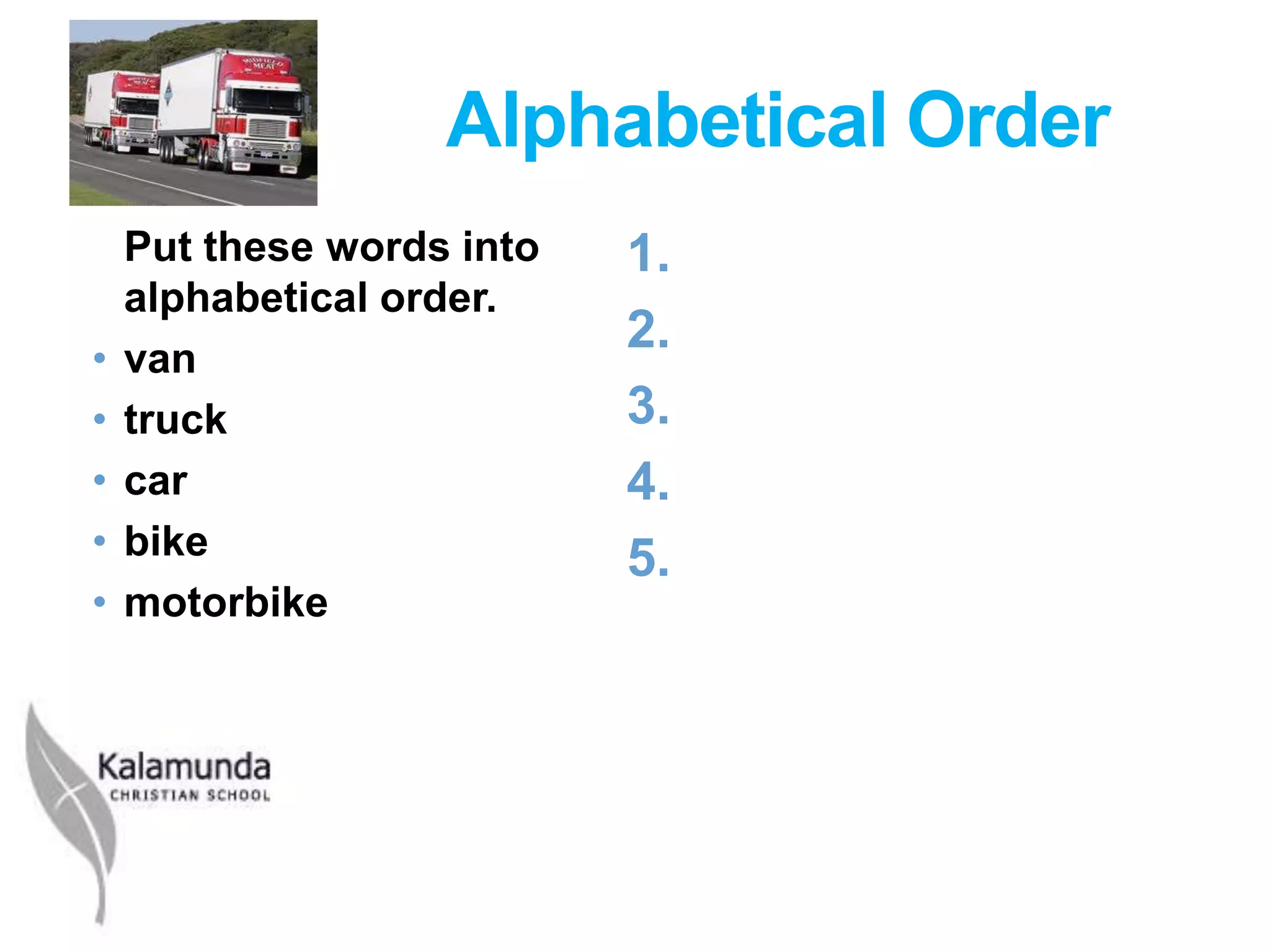 Alphabetical order 1 ppt tg 2012 | PPT