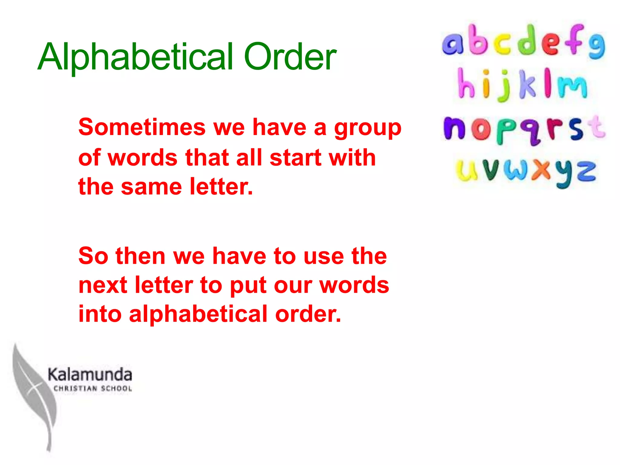 Alphabetical order 2 ppt tg 2012 | PPTX