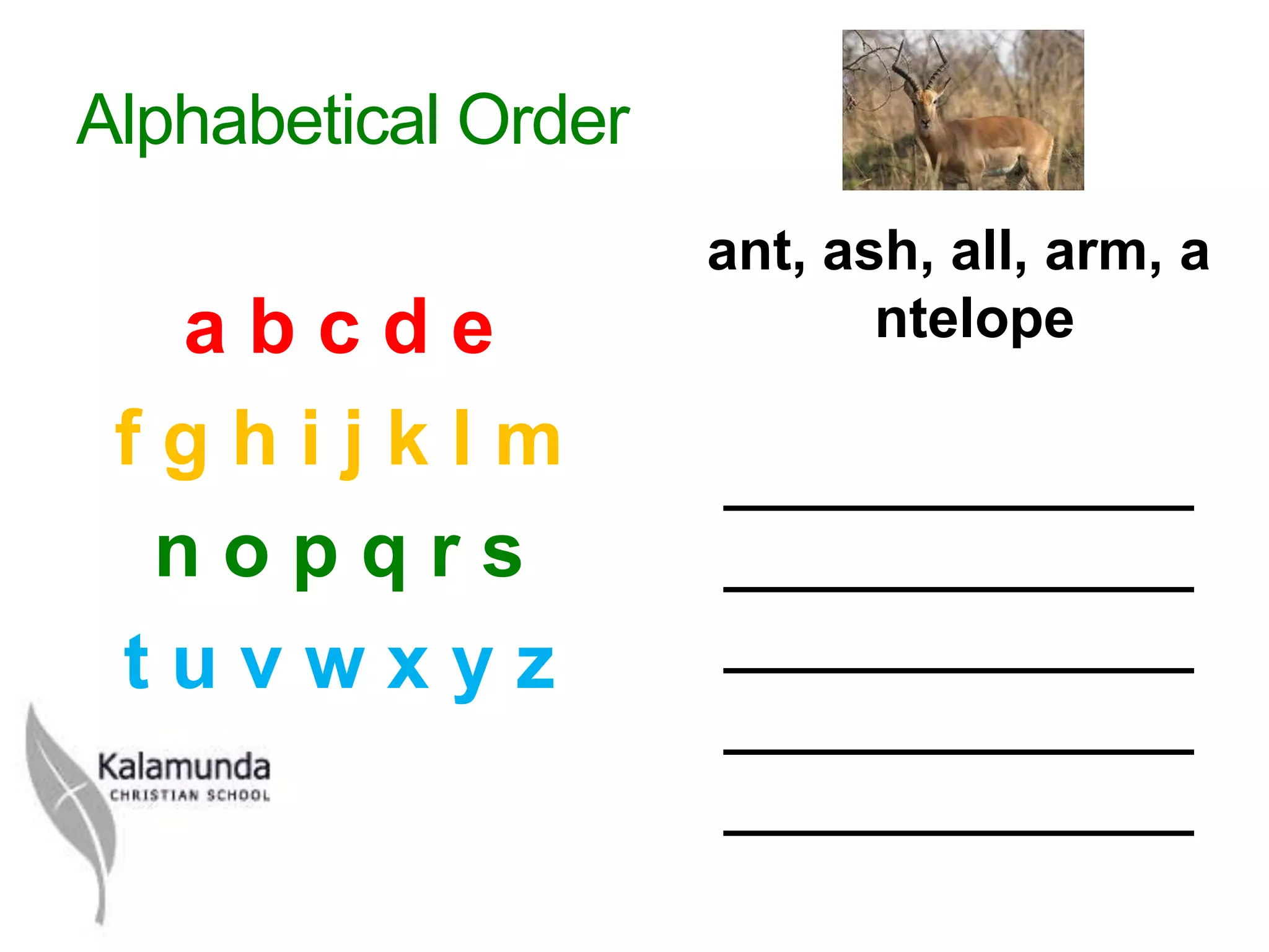 Alphabetical order 2 ppt tg 2012 | PPTX