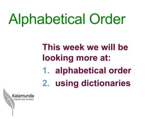 Alphabetical order 2 ppt tg 2012 | PPTX